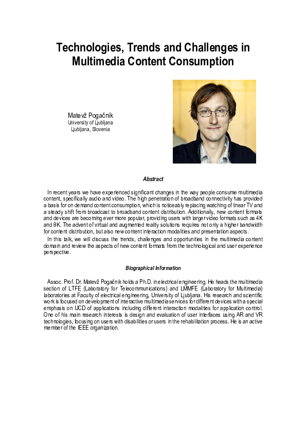 (PDF) Technologies, Trends and Challenges in Multimedia Content Consumption