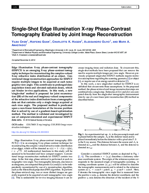 (PDF) Single-shot edge illumination x-ray phase-contrast tomography ...