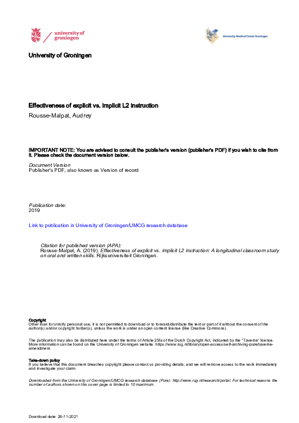 Pdf Effectiveness Of Explicit Vs Implicit L2 Instruction
