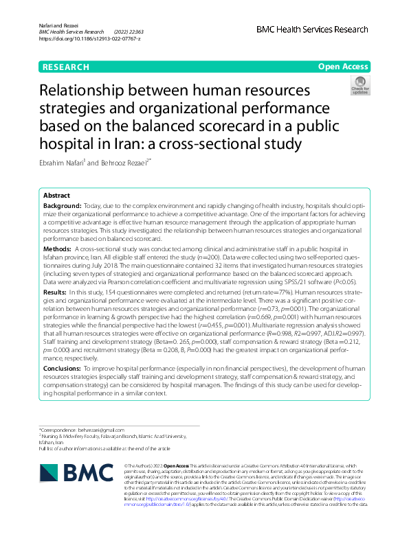 (PDF) Relationship between human resources strategies and ...