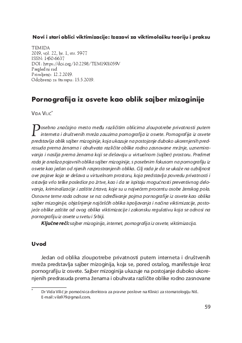 (PDF) Revenge porn as a form of cyber misogyny