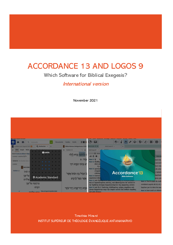 (PDF) Accordance 13 and Logos 9: Which Software for Biblical Exegesis ...