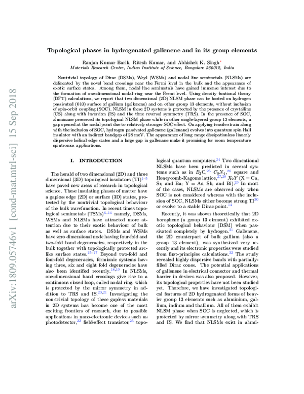 (PDF) Topological phases in hydrogenated gallenene and in its group ...