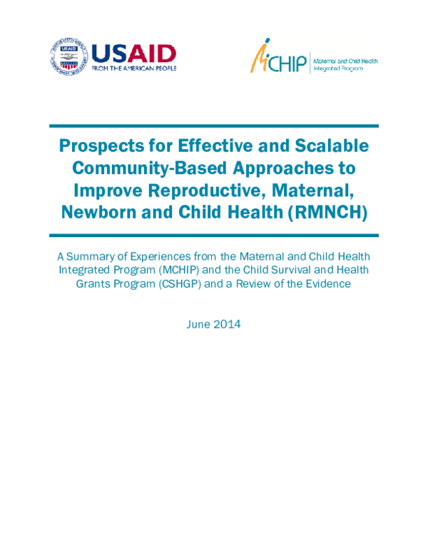 (PDF) Prospects for Effective and Scalable Community-Based Approaches ...