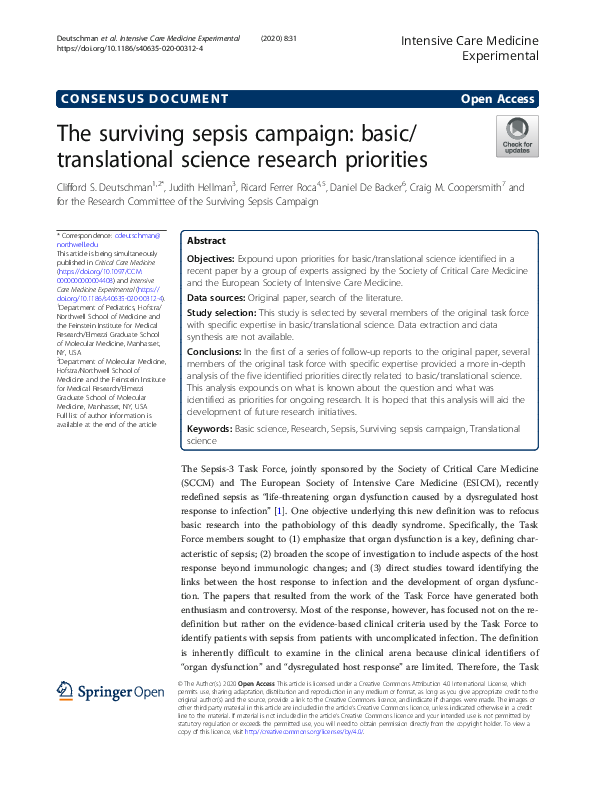 (PDF) The surviving sepsis campaign: basic/translational science ...
