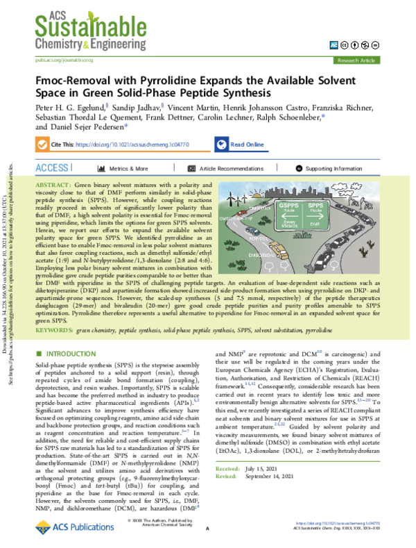 (PDF) Fmoc-Removal with Pyrrolidine Expands the Available Solvent Space ...