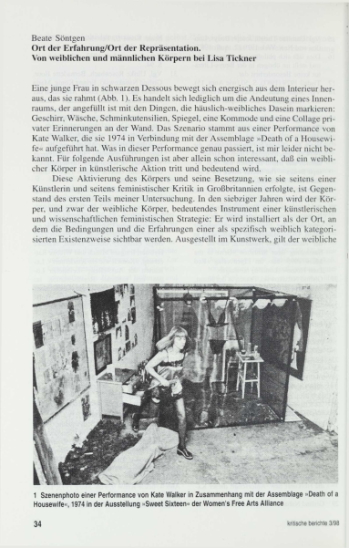 (PDF) Ort der Erfahrung/ Ort der Repräsentation. Von weiblichen und ...