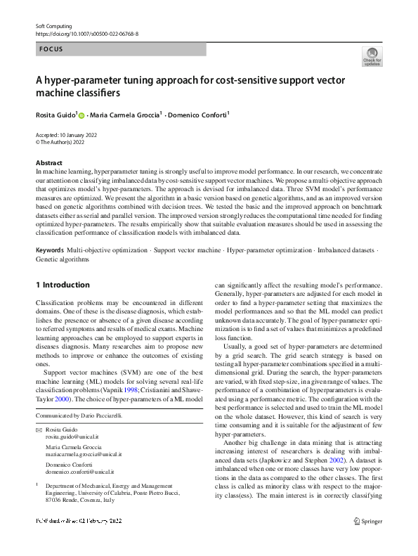 (PDF) Optimizing Hyperparameters for Cost-Sensitive SVMs (PDF) Optimizing Hyperparameters for Cost-Sensitive SVMs
