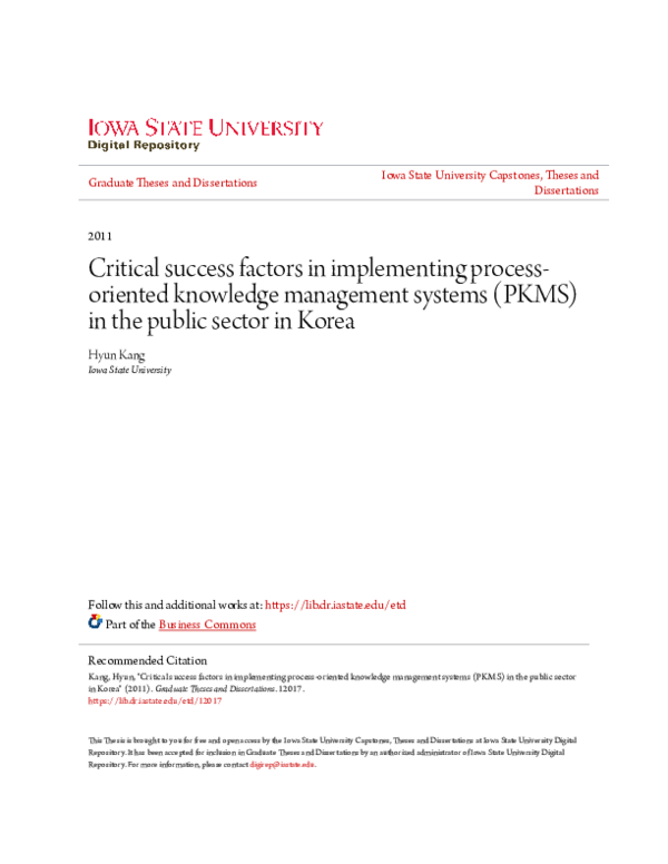 (PDF) Critical success factors in implementing process-oriented knowledge management systems ...