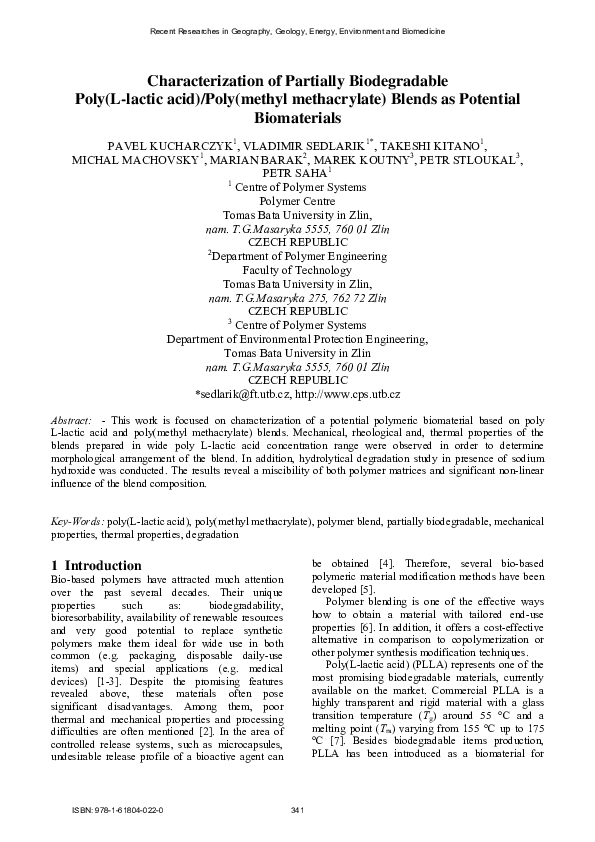 (PDF) Characterization of partially biodegradable poly(L-lactic acid ...