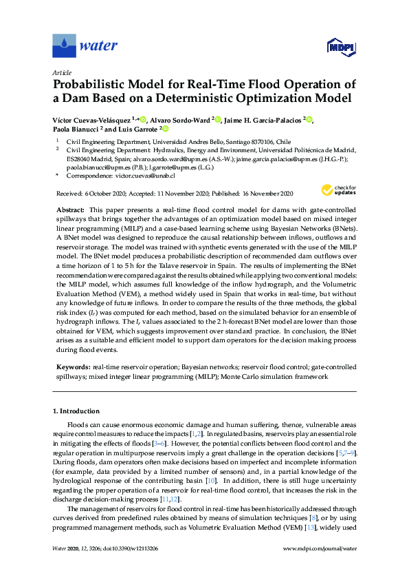 (PDF) Probabilistic Model for Real-Time Flood Operation of a Dam Based on a Deterministic ...
