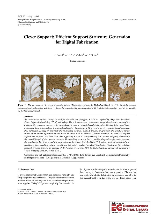 (PDF) Clever Support: Efficient Support Structure Generation for ...