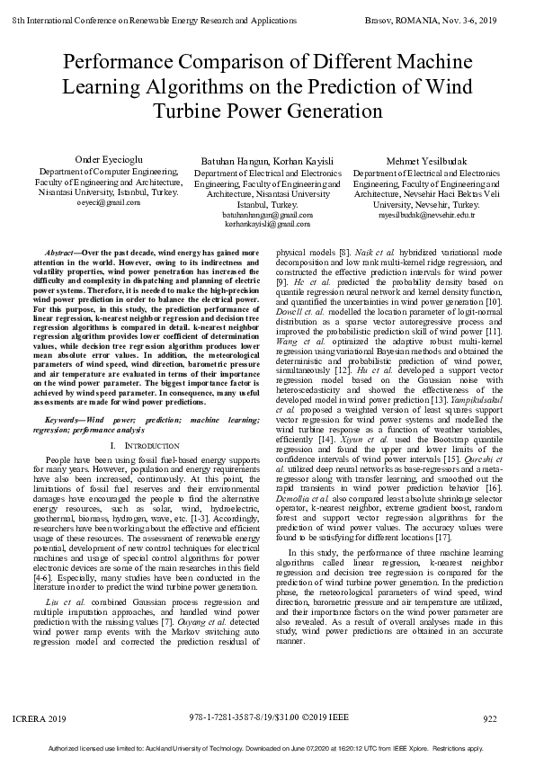 (PDF) Performance Comparison of Different Machine Learning Algorithms ...