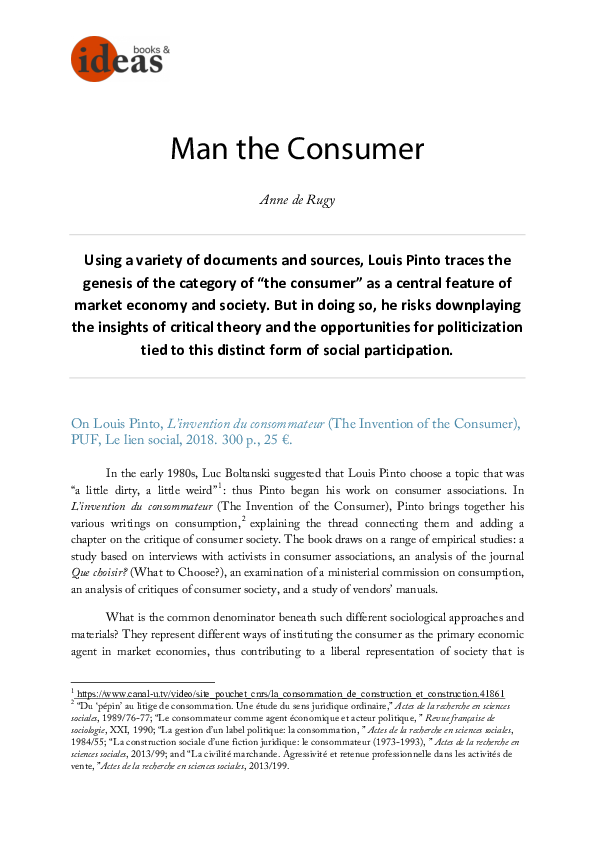 (PDF) Man the Consumer