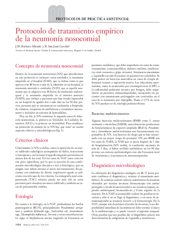 (PDF) Protocolo de tratamiento emp?rico de la neumon?a nosocomial
