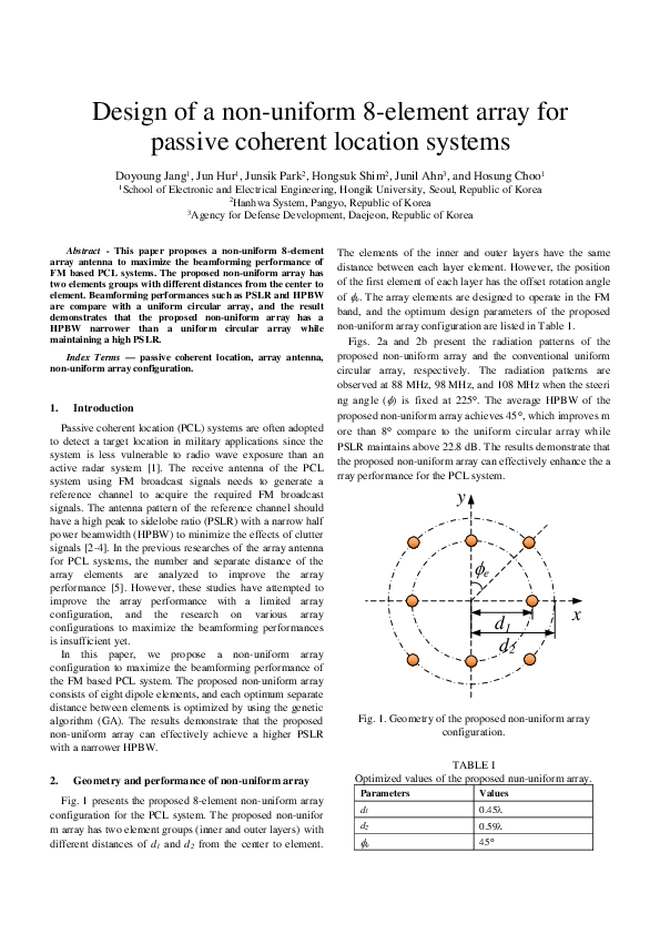 (PDF) Design of a non-uniform 8-element array for passive coherent ...