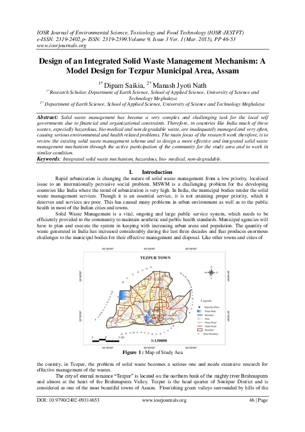 (PDF) Design of an Integrated Solid Waste Management Mechanism: A Model ...