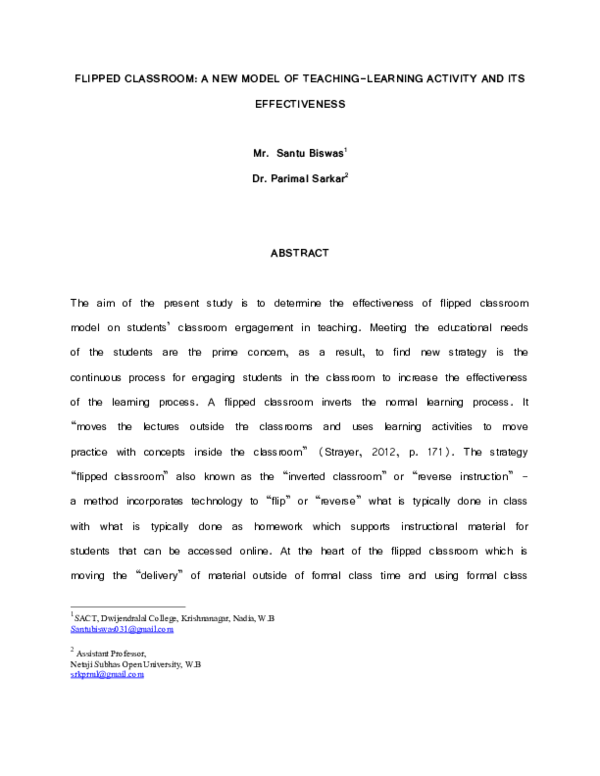 Doc Flipped Classroom A New Model Of Teaching Learning Activity And