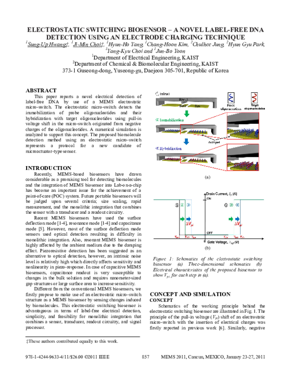 (PDF) Electrostatic switching biosensor - a novel label-free DNA ...
