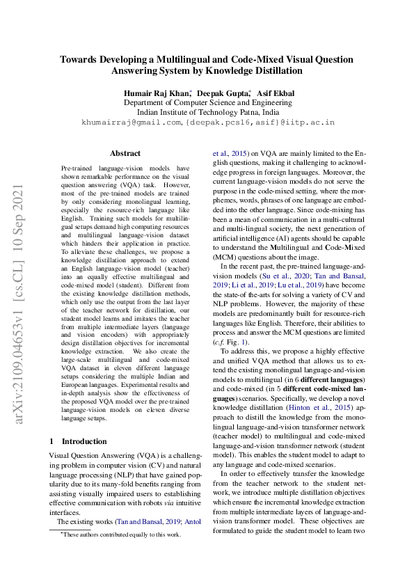 (PDF) Towards Developing a Multilingual and Code-Mixed Visual Question Answering System by ...