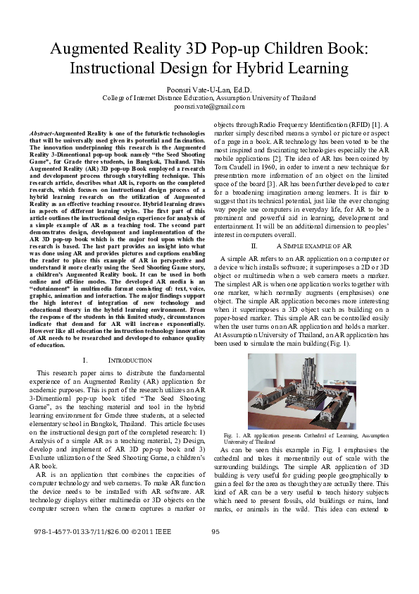 (PDF) Augmented Reality 3D pop-up children book: Instructional design ...