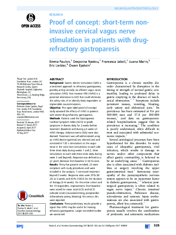 (PDF) Proof of concept: short-term non-invasive cervical vagus nerve ...
