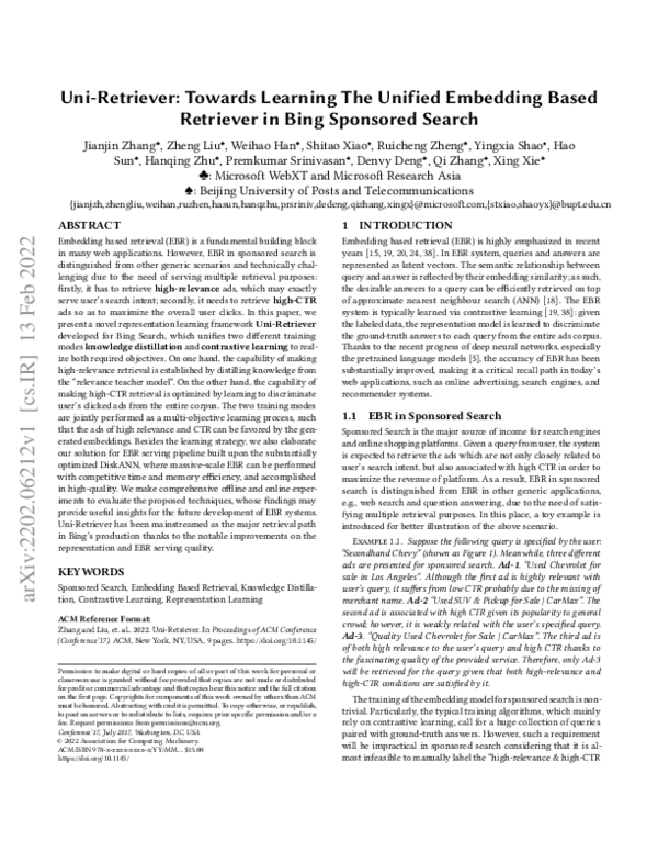 Pdf Uni Retriever Towards Learning The Unified Embedding Based