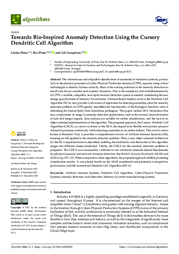 Pdf Towards Bio Inspired Anomaly Detection Using The Cursory Dendritic Cell Algorithm Rui