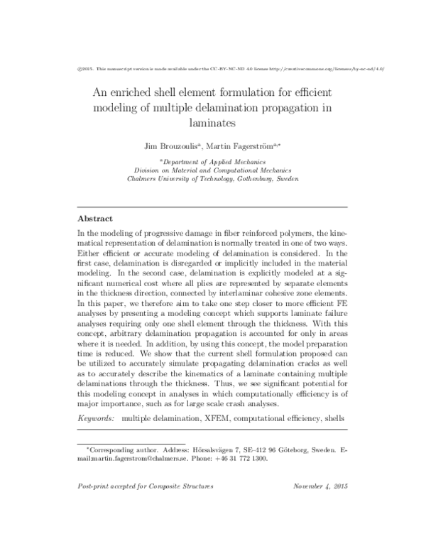 Pdf An Enriched Shell Element Formulation For Efficient Modeling Of