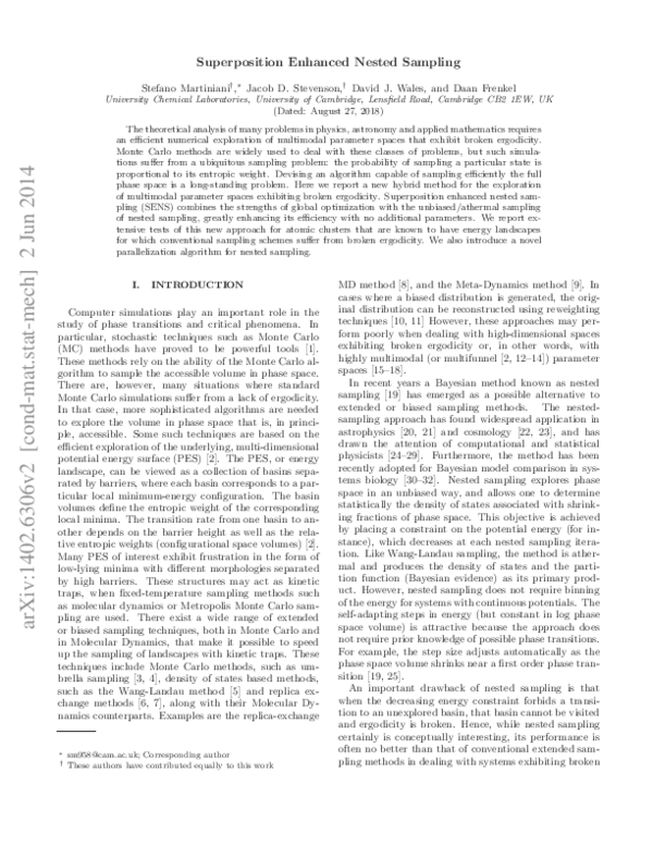 (PDF) Superposition Enhanced Nested Sampling