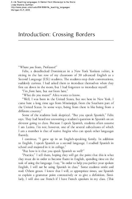 (PDF) Introduction: Crossing Borders