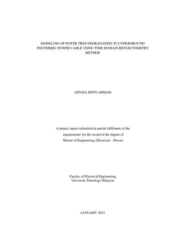 (PDF) Modeling of water tree degradation in underground polymeric power ...