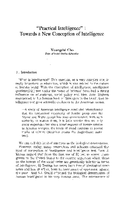 (PDF) Practical Intelligence": Towards a New Conception of Intelligence