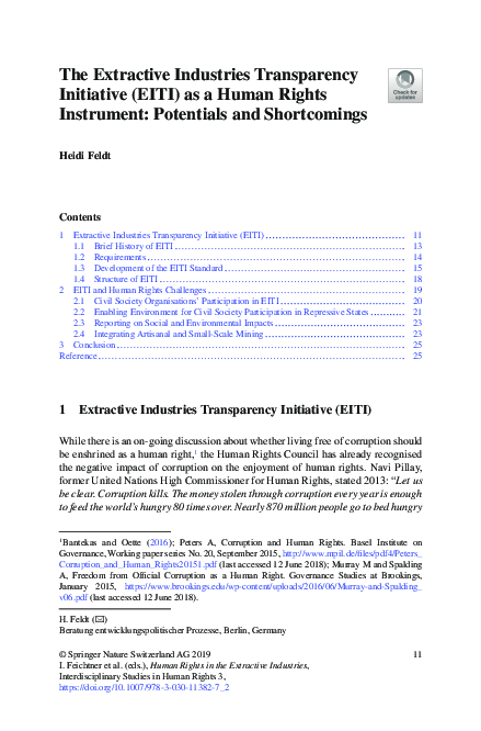 (PDF) The Extractive Industries Transparency Initiative (EITI) as a ...