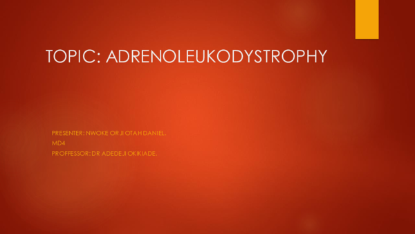 (PDF) ADRENOLEUKODYSTROPHY