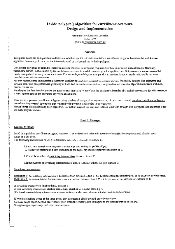 (PDF) Inside-polygon algorithm for curvilinear contours. Design and ...