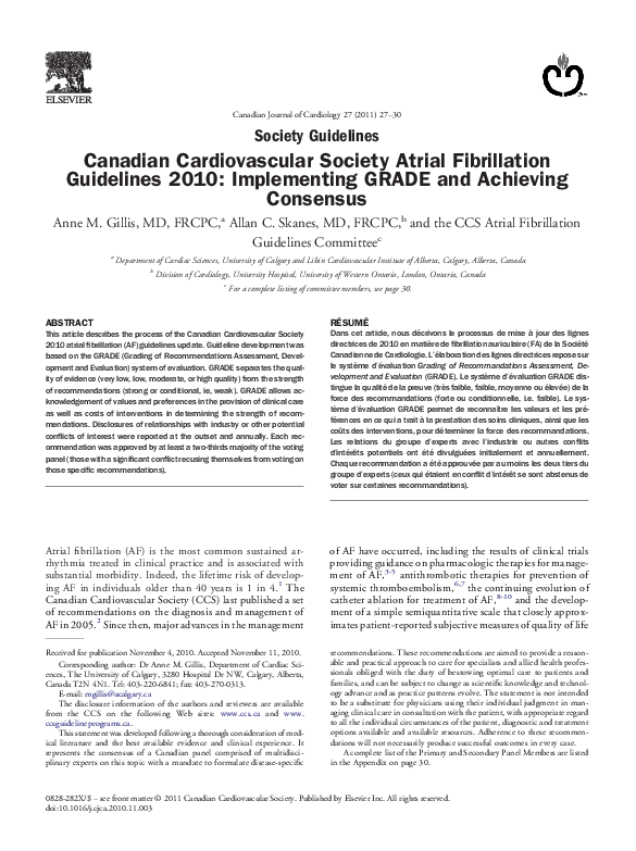 (PDF) Canadian Cardiovascular Society Atrial Fibrillation Guidelines ...