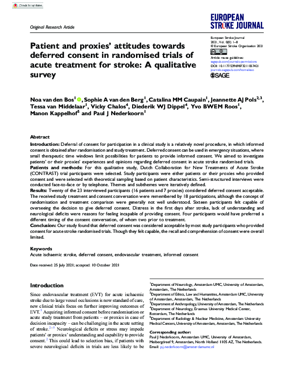 (PDF) Patient and proxies’ attitudes towards deferred consent in ...