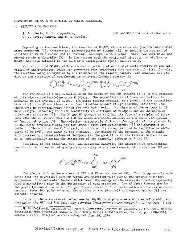 (PDF) Reaction of NO2BF4, with olefins in acetic anhydride. 1 ...