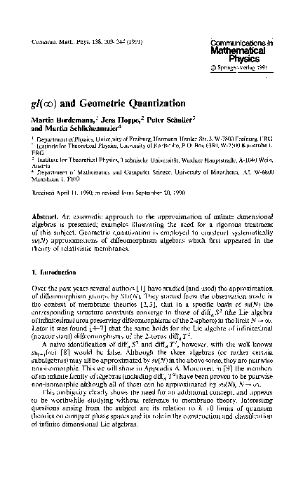 (PDF) ${\RM GL}(\Infty)$ and Geometric Quantization