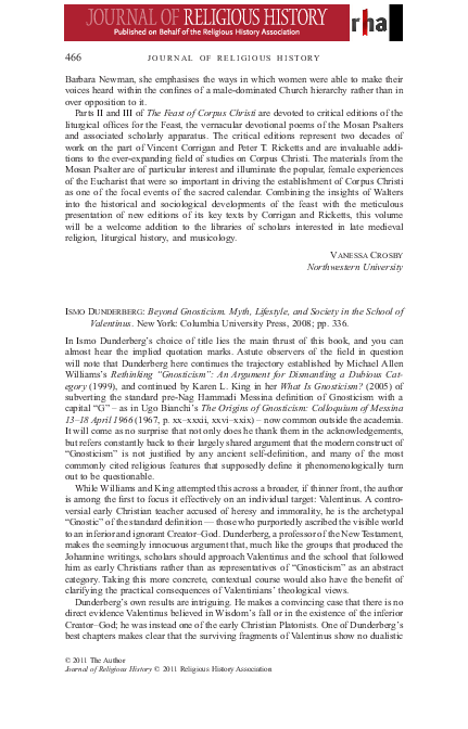 (PDF) Beyond Gnosticism. Myth, Lifestyle, and Society in the School of ...