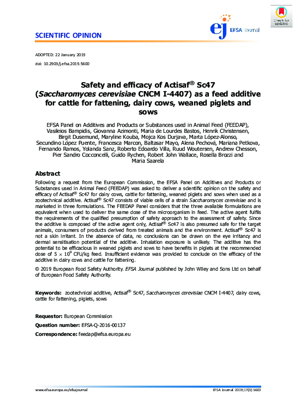 (PDF) Safety and efficacy of Actisaf® Sc47 (Saccharomyces cerevisiae ...