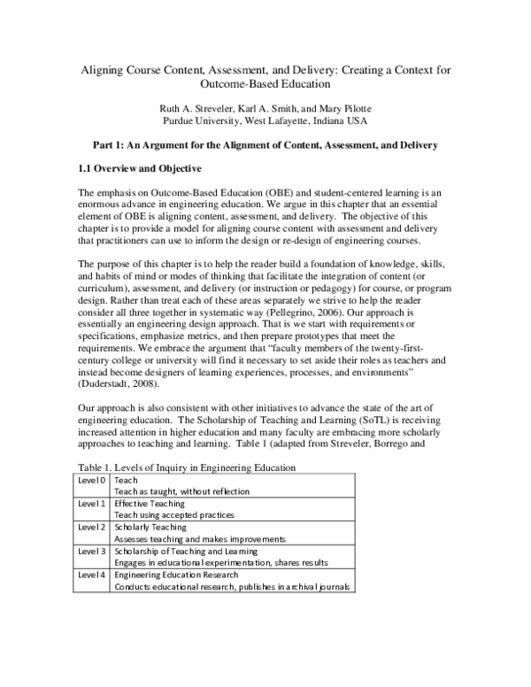 (PDF) Aligning Course Content, Assessment, and Delivery: Creating a ...