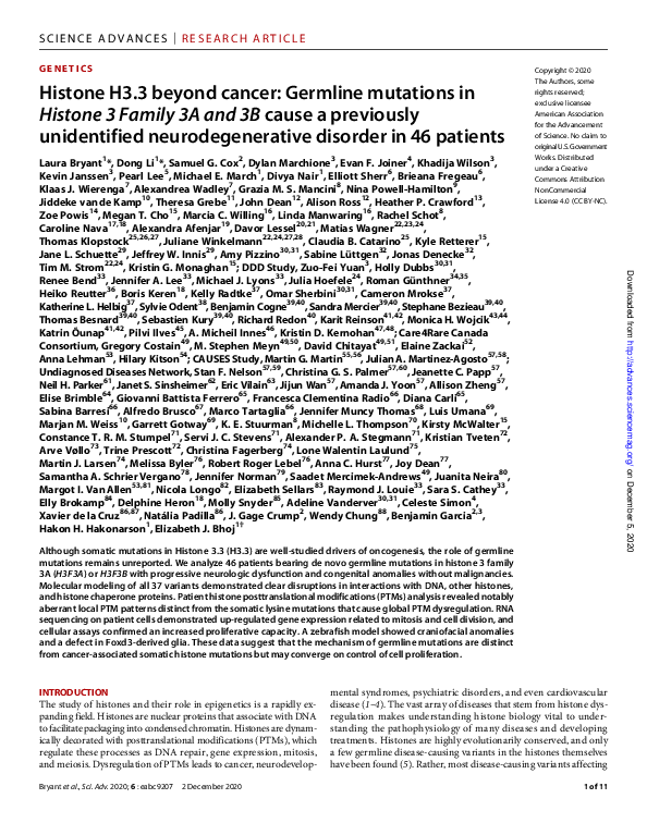 (PDF) Germline H3.3 Mutations Cause Neurodegeneration