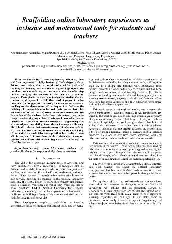 (PDF) Scaffolding online laboratory experiences as inclusive and ...