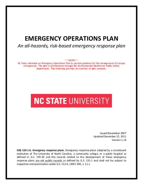 (PDF) Emergency Operations Plan