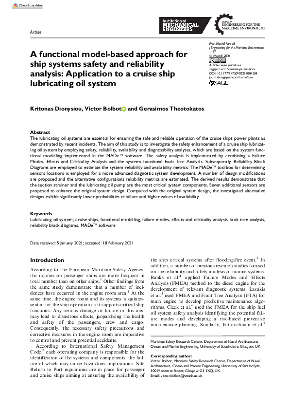 (PDF) A functional model-based approach for ship systems safety and ...