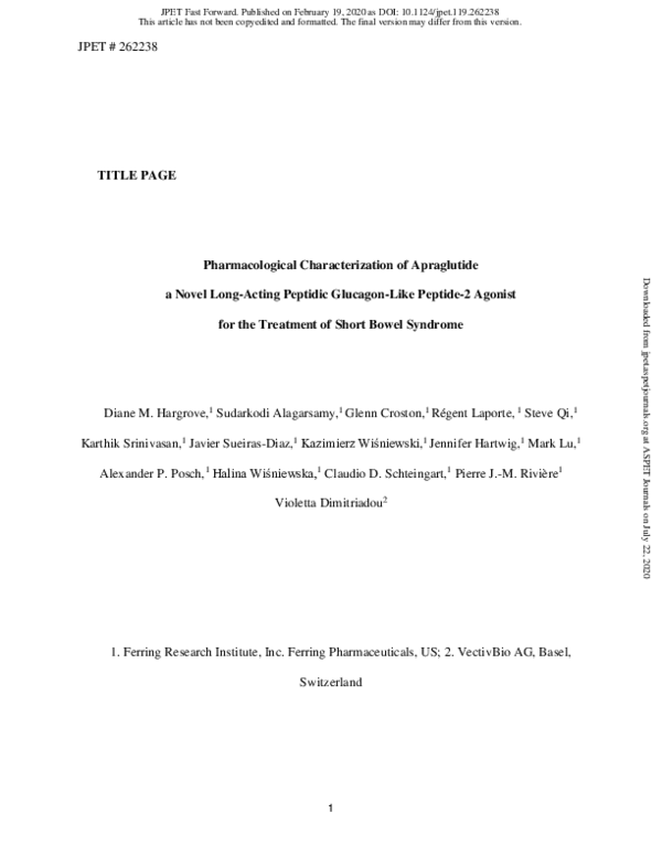 (PDF) Pharmacological Characterization of Apraglutide a Novel Long ...