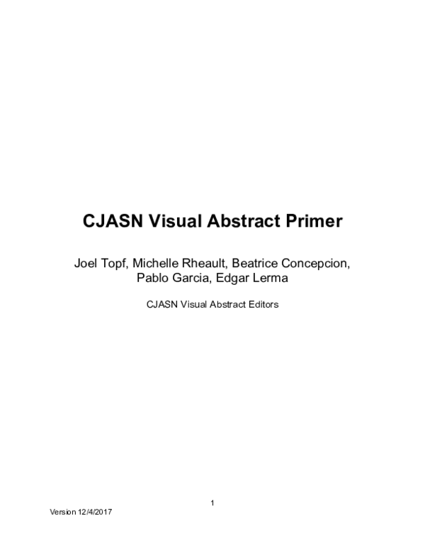 (PDF) CJASN Visual Abstract Primer