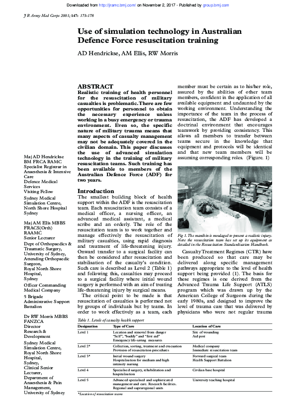 (PDF) Use of simulation technology in Australian Defence Force ...